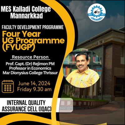 Faculty Development Programme on Four Year UG Programme (FYUGP) | MES Kalladi College